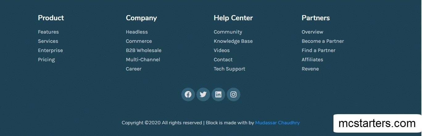 Download 50+ Free Elementor Footer Templates | Mc Starters Blog