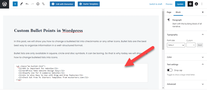 Change And Create Custom Bullet Points In WordPress 2022