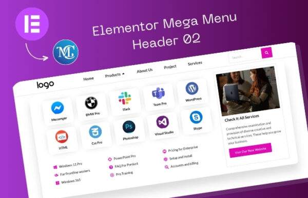 Download Elementor Mega Menu Templates | MC Starters